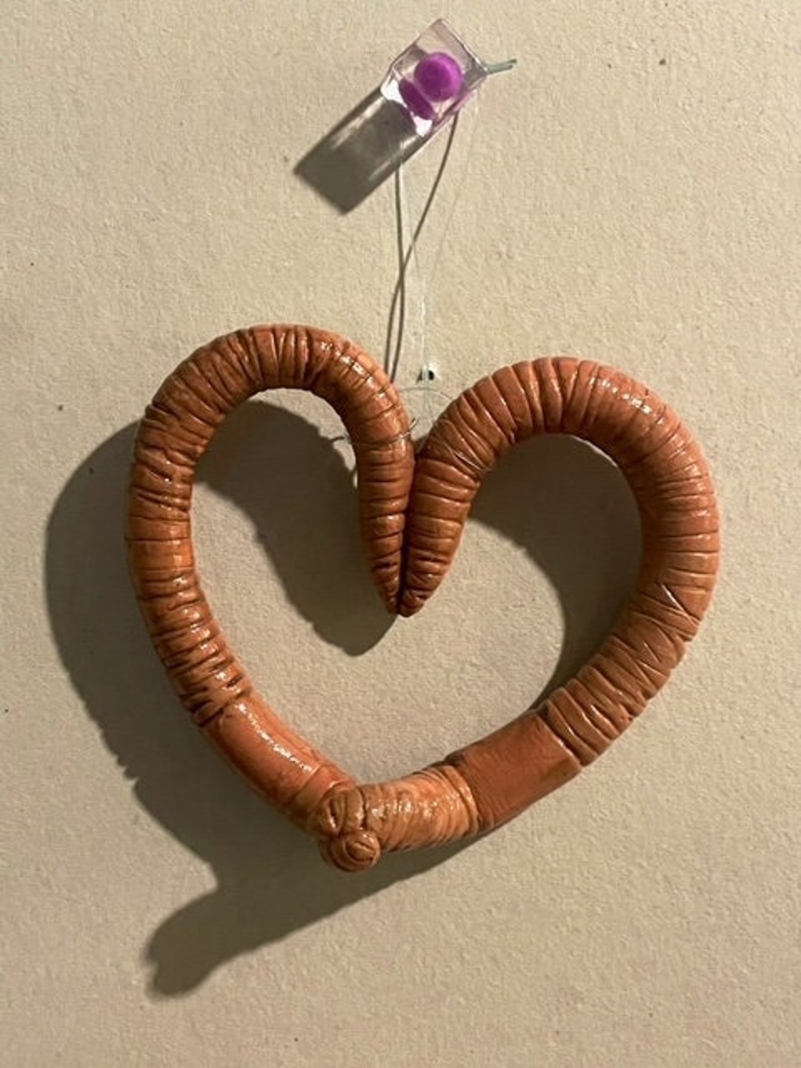 Clay Worm Sculpture, Heart Shaped Worms, Worm Hug Pun Gift, Gift for ...