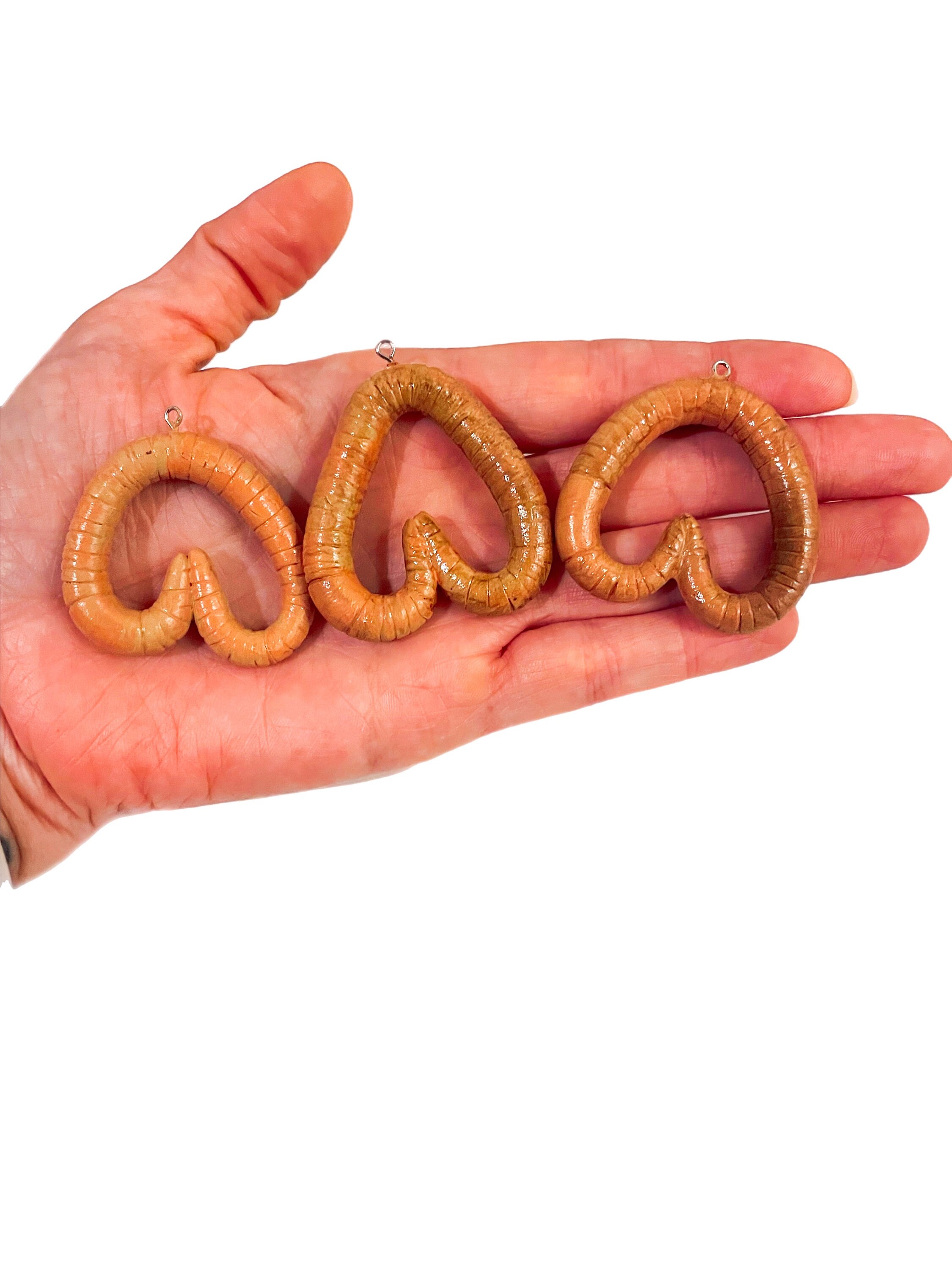 Clay Charm, Clay Worm Heart Charm, Worm Love Charm, Gift for Gardeners ...