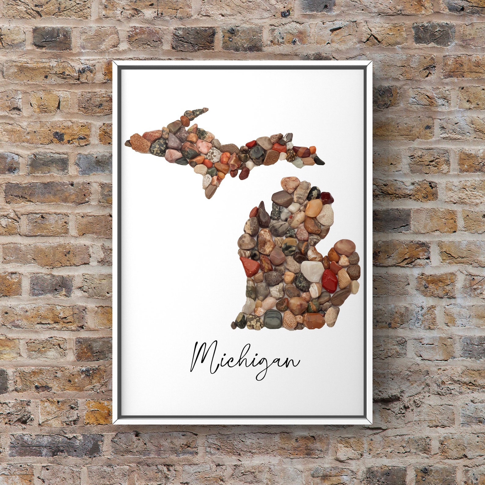 Michigan Art Print Digital Download Stones From the Great - Etsy