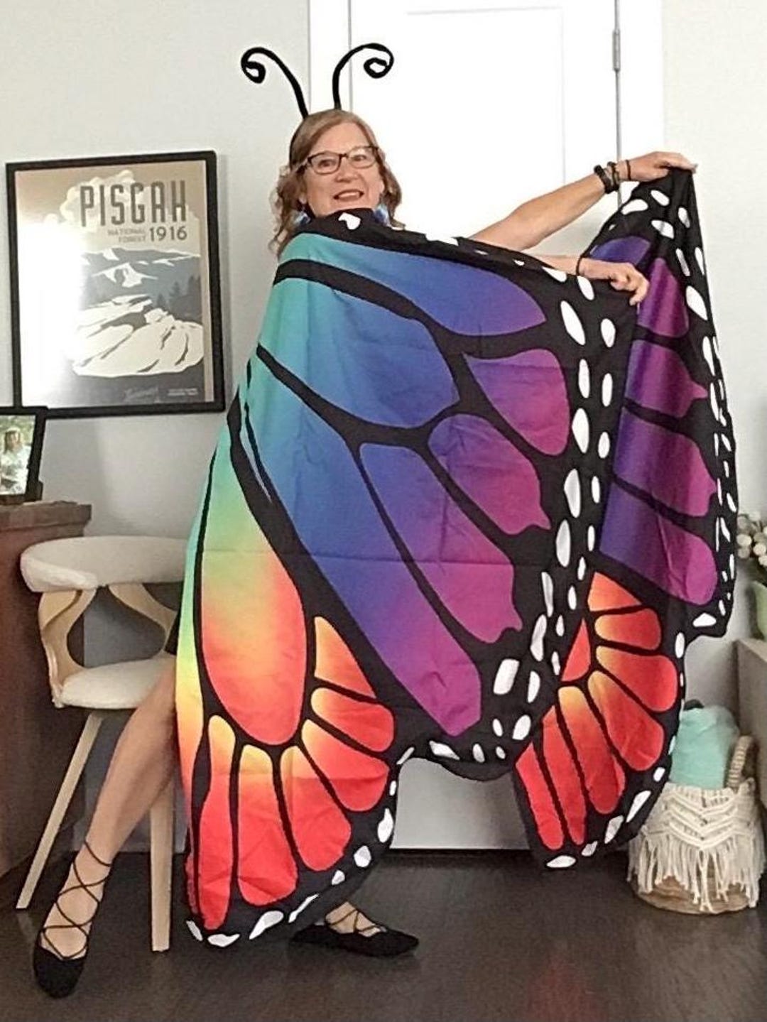 Reversible Butterfly Wings: Deluxe Adult Costume, Colorful Lining - Etsy