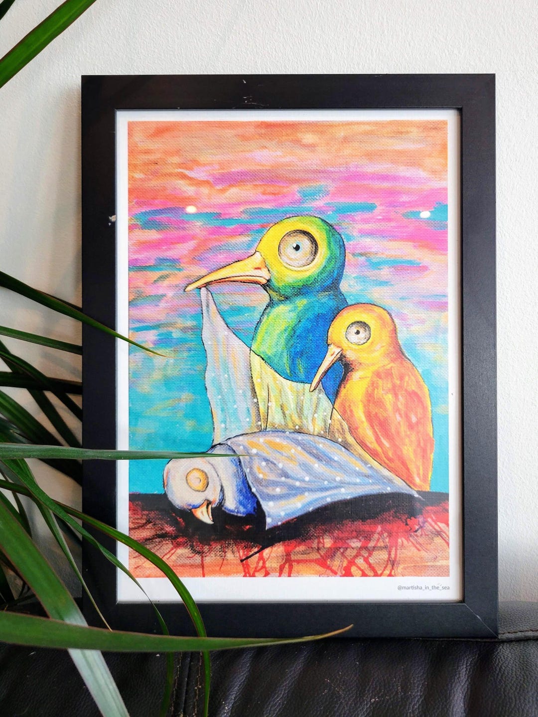 Hummingbird Art Bird Family Print: Slavic Folk, Pop Surreal by ...
