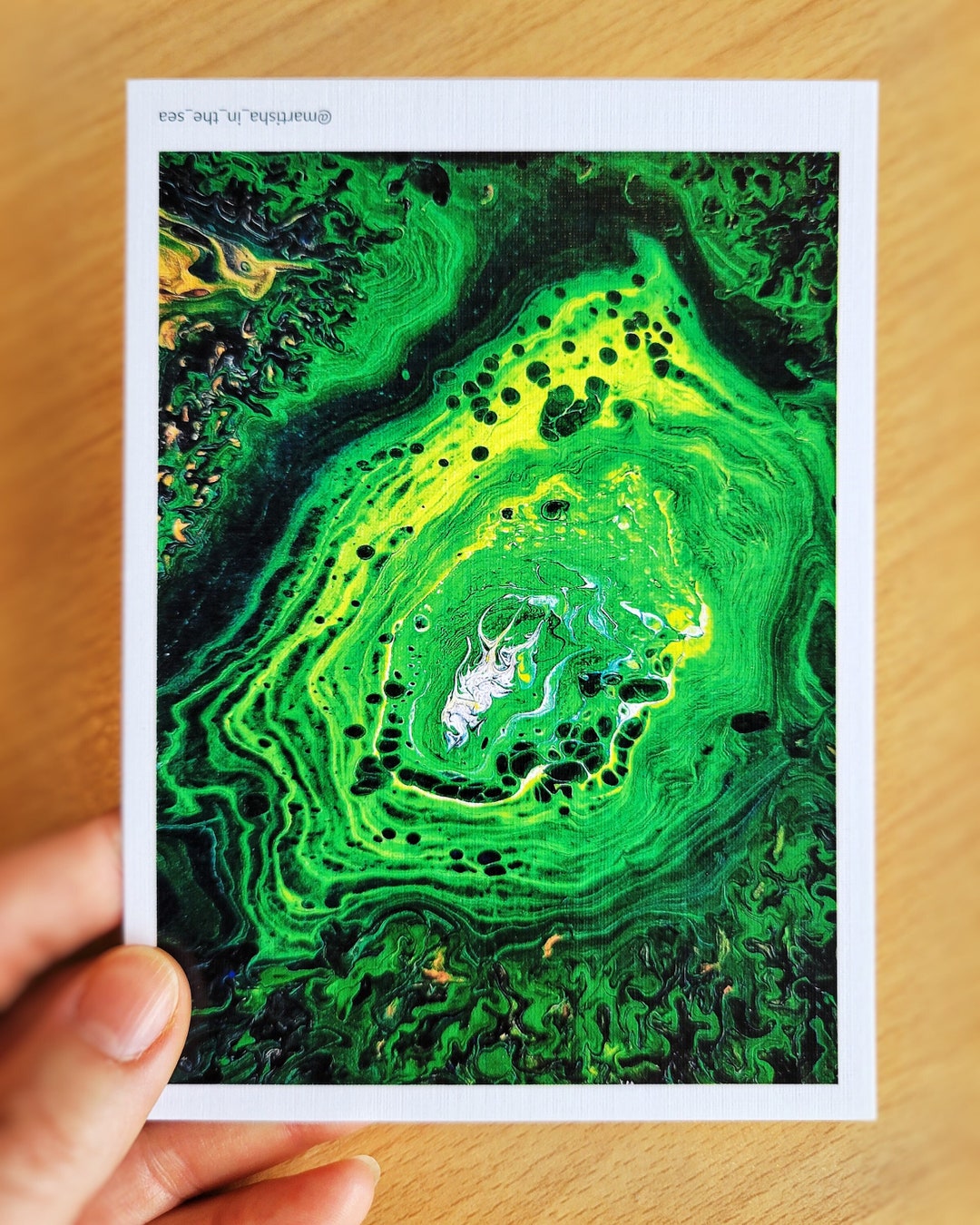 Fish Skeleton Print Green Water Plants Art Abstract Painting Botanical ...