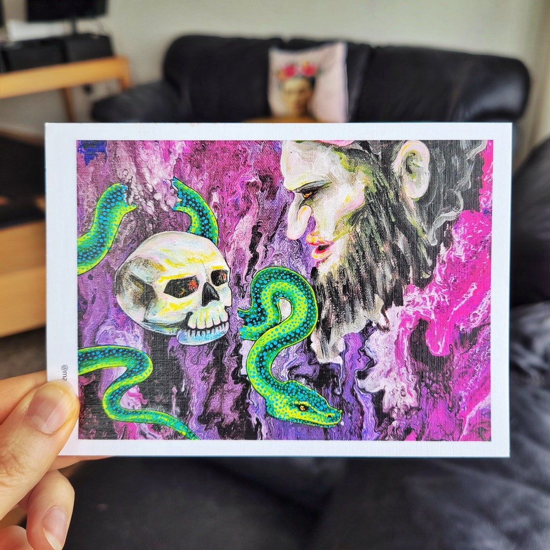Dark Fantasy Art Print: Arab Hamlet, Skull & Snake - Gothic Wall Decor ...