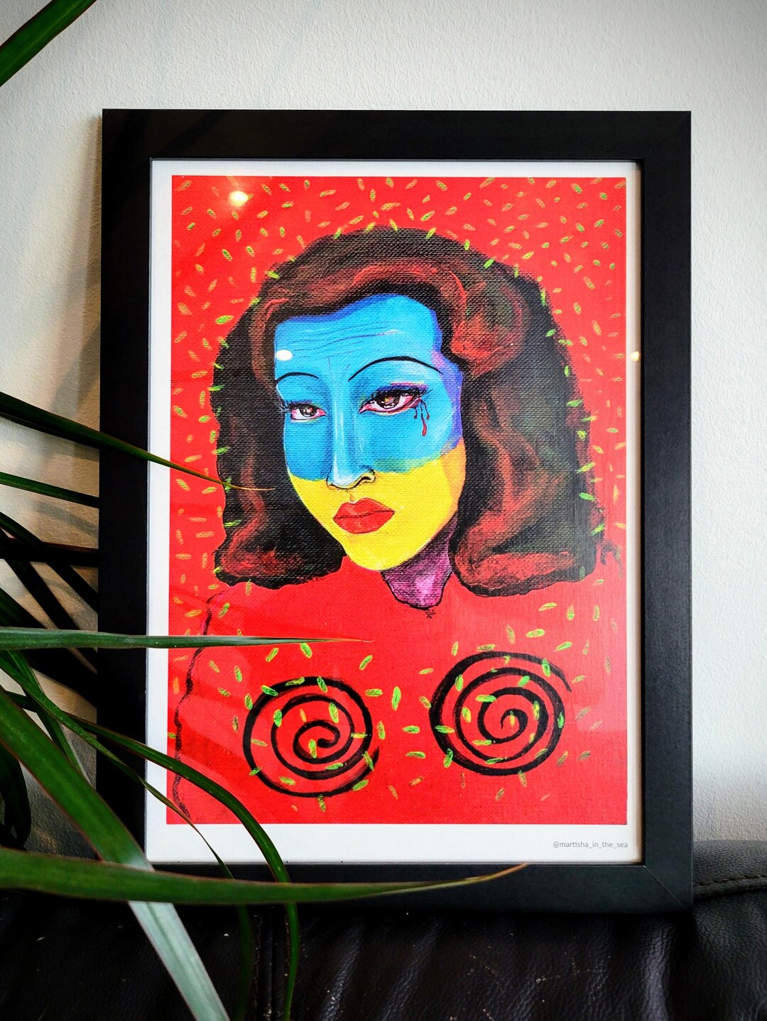 Surreal Portrait Art Woman in Red Print: Gothic Lowbrow Artwork by ...