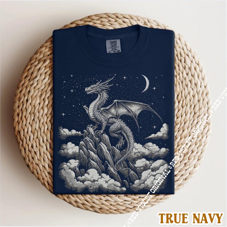Fantasy Dragon Gothic Celestial Comfort Colors® Graphic Tee Vintage ...