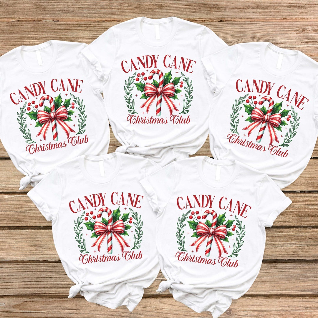 Candy Cane Christmas Club Shirts, Girl Christmas Gifts, Christmas ...