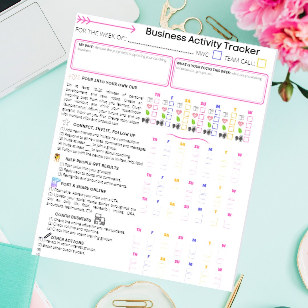 Power Hour Business Activity Tracker // Printable PDF - Instant ...