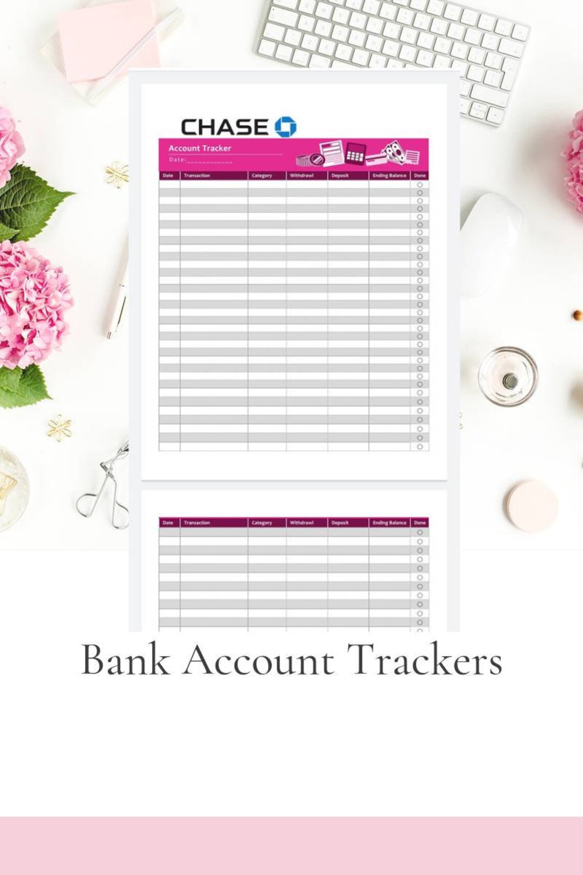 Bank Account Tracker Finance Expense Tracker Budget Planner | Etsy
