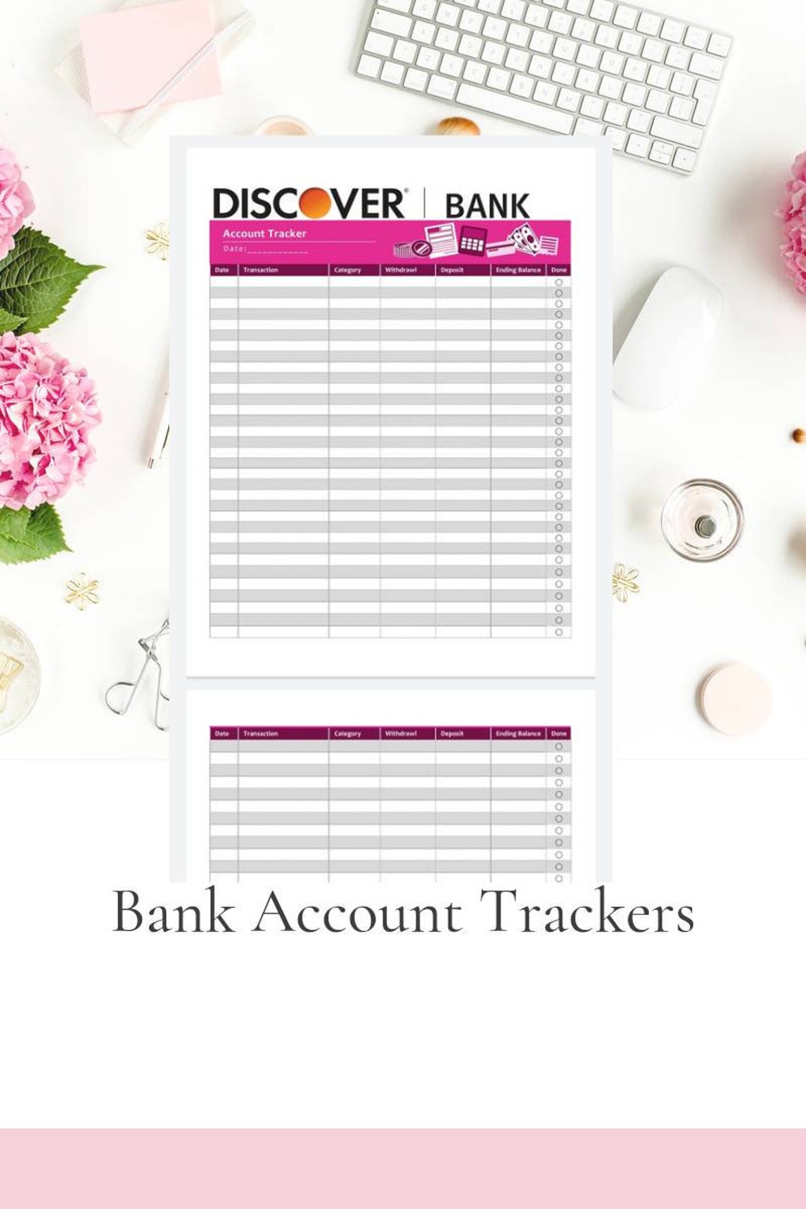 Bank Account Tracker Finance Expense Tracker Budget Planner - Etsy