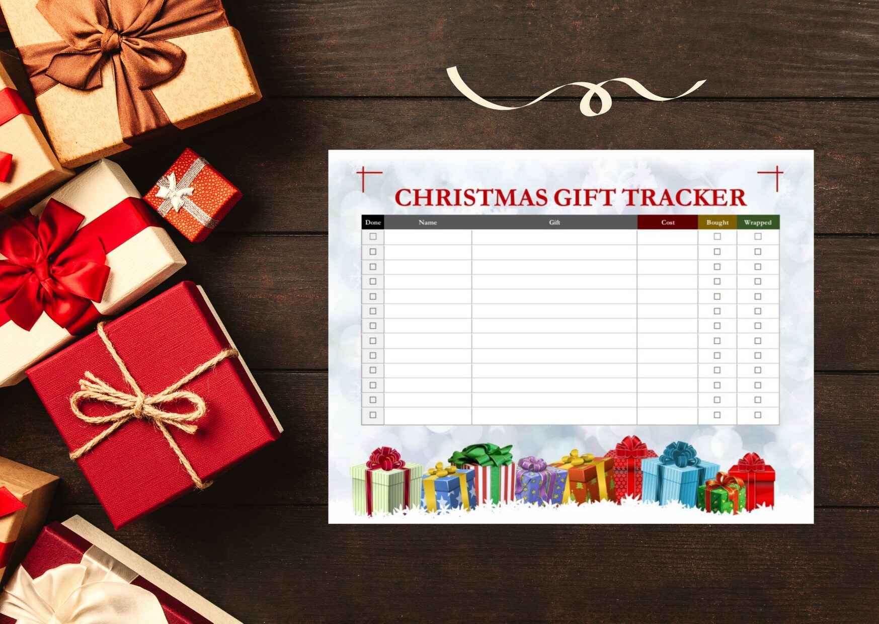 Christmas Checklist, Christmas Gift List, Printable Gift List ...