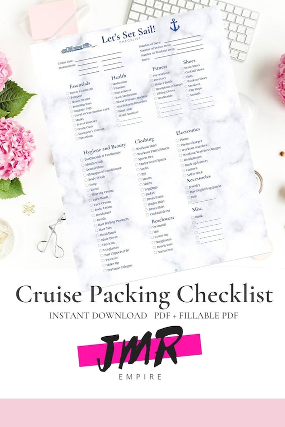 Cruise Packing List Ultimate Cruise Packing Checklist Modern | Etsy