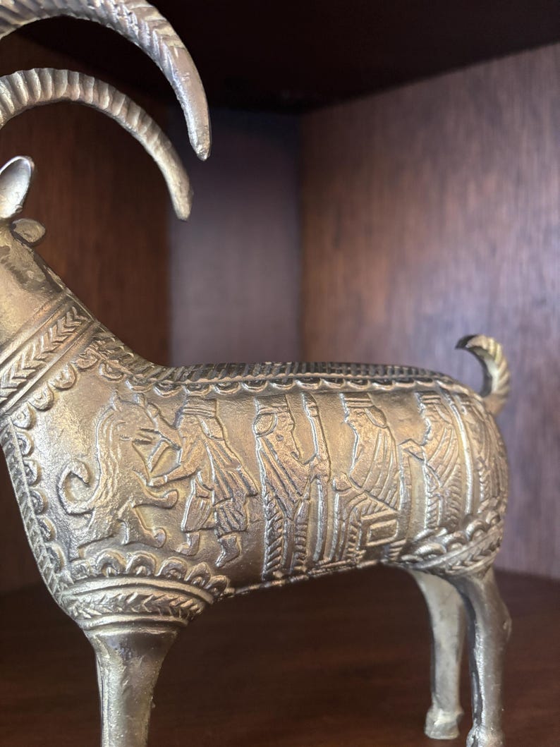 Vintage 1960s Brass Mid Century Persian Ram Ibex Mountain Goat Figurine ...