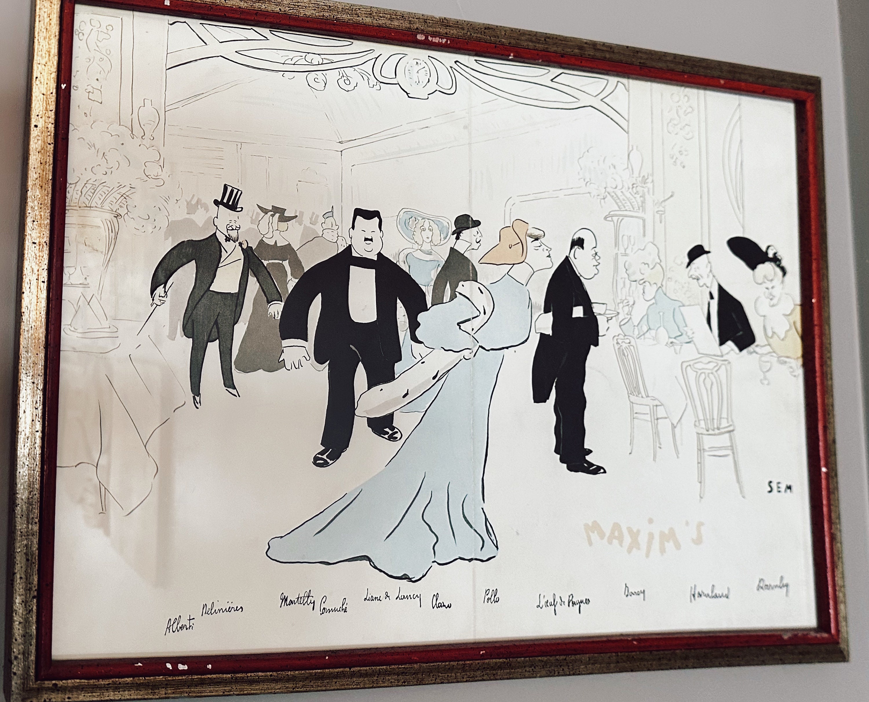 Vintage Maxim De Paris Framed Menu RARE - Etsy