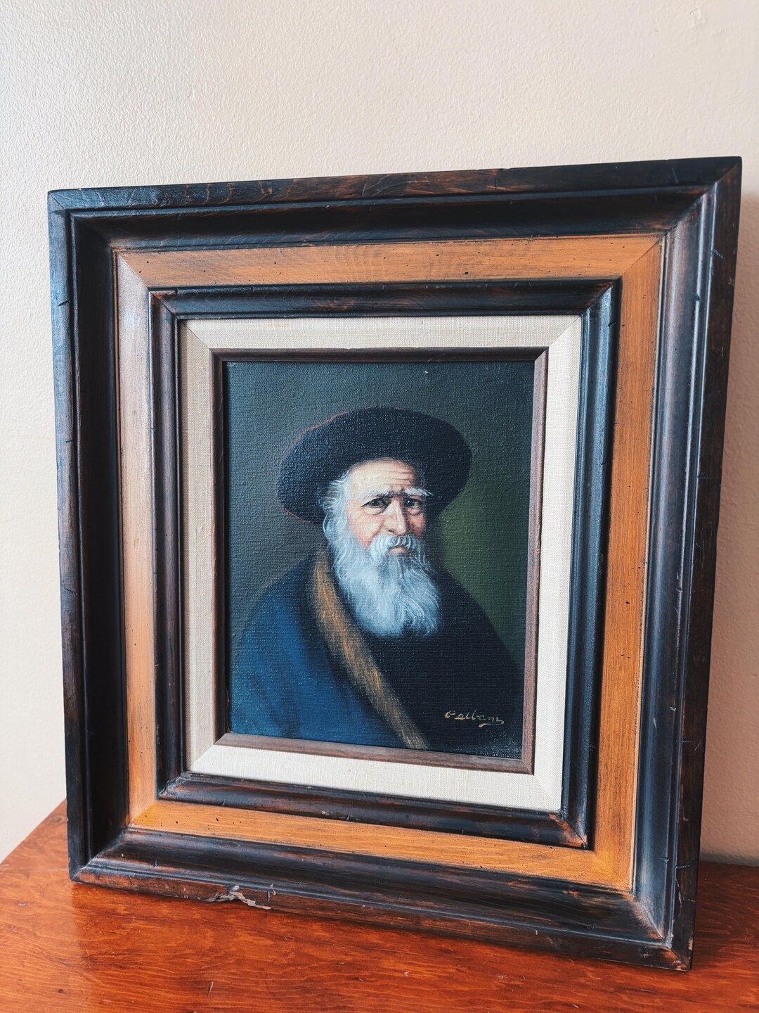 Vintage Framed Rabbi Old Man Oil Painting Signed by David Pelbam - Etsy