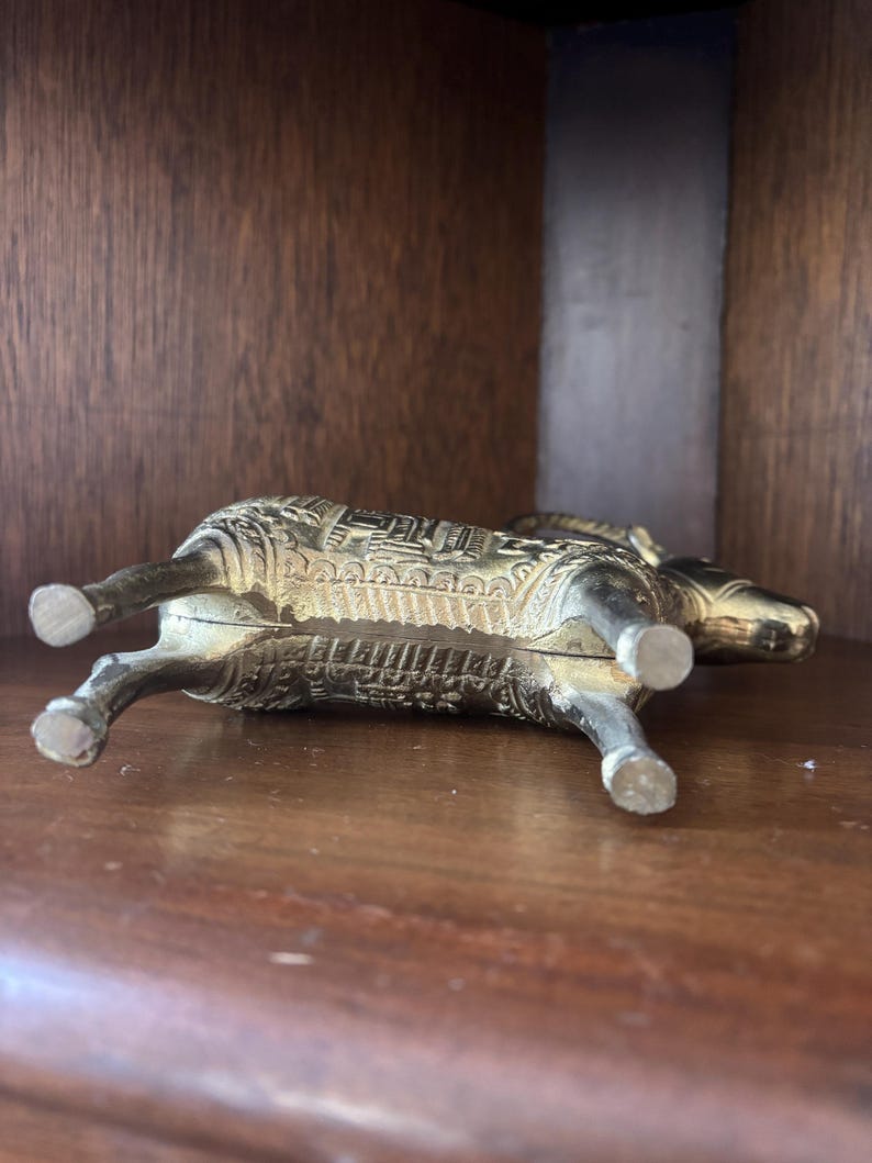 Vintage 1960s Brass Mid Century Persian Ram Ibex Mountain Goat Figurine ...