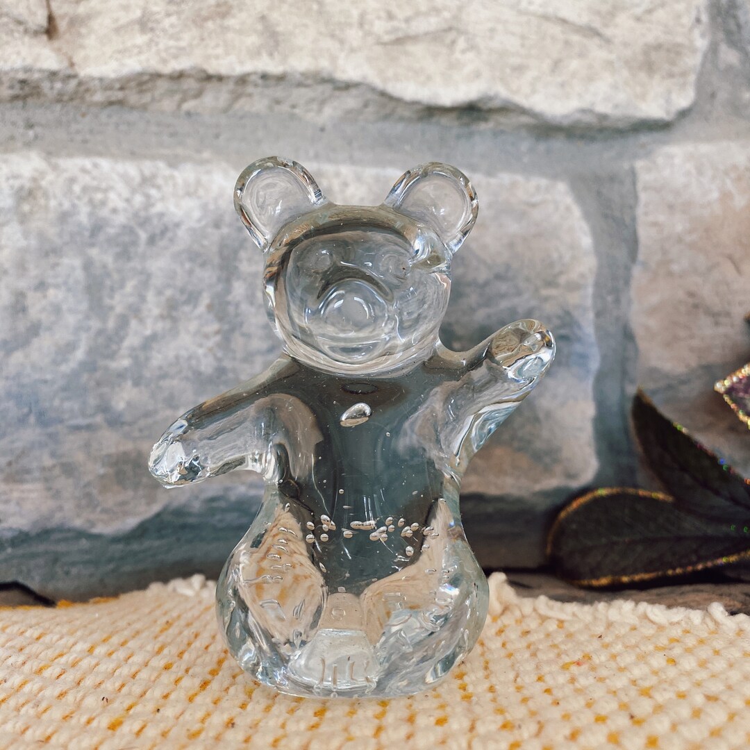 Daum France Crystal Teddy Bear Paper Weight, Decor - Etsy