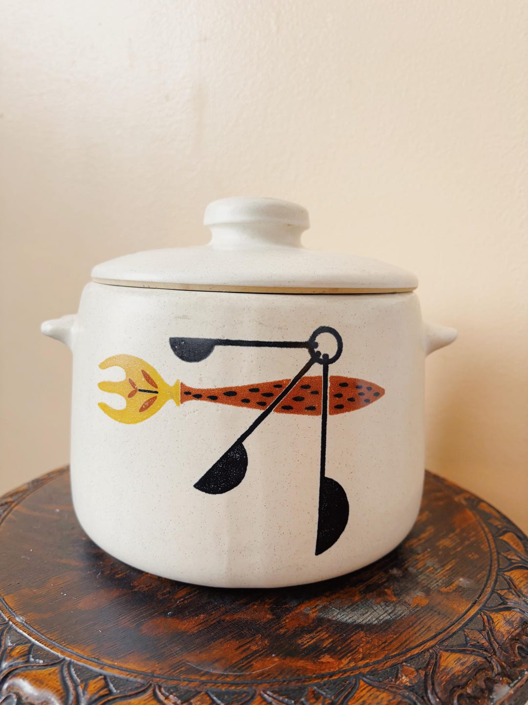Vintage West Bend Bean Pot Cooker, 2 Qt Stoneware Crock, Mid Century ...