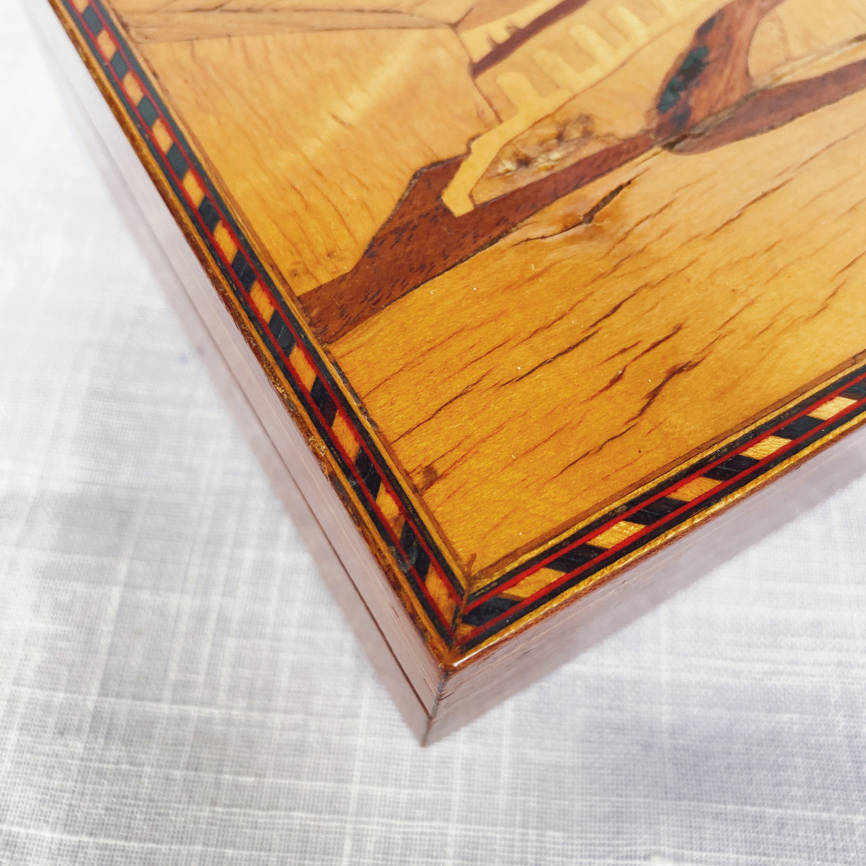 Vintage Sorrento Wood Inlay Cityscape Music Box Jewelry Box - Etsy