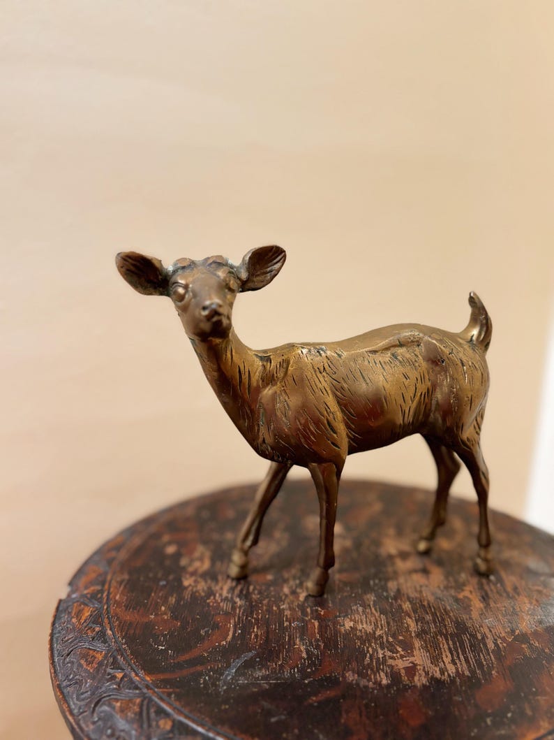 Antique Bronze Stag Figurine - Etsy