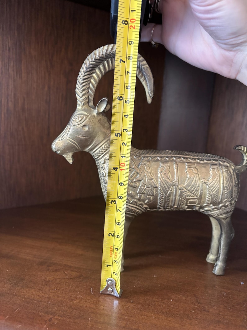 Vintage 1960s Brass Mid Century Persian Ram Ibex Mountain Goat Figurine ...