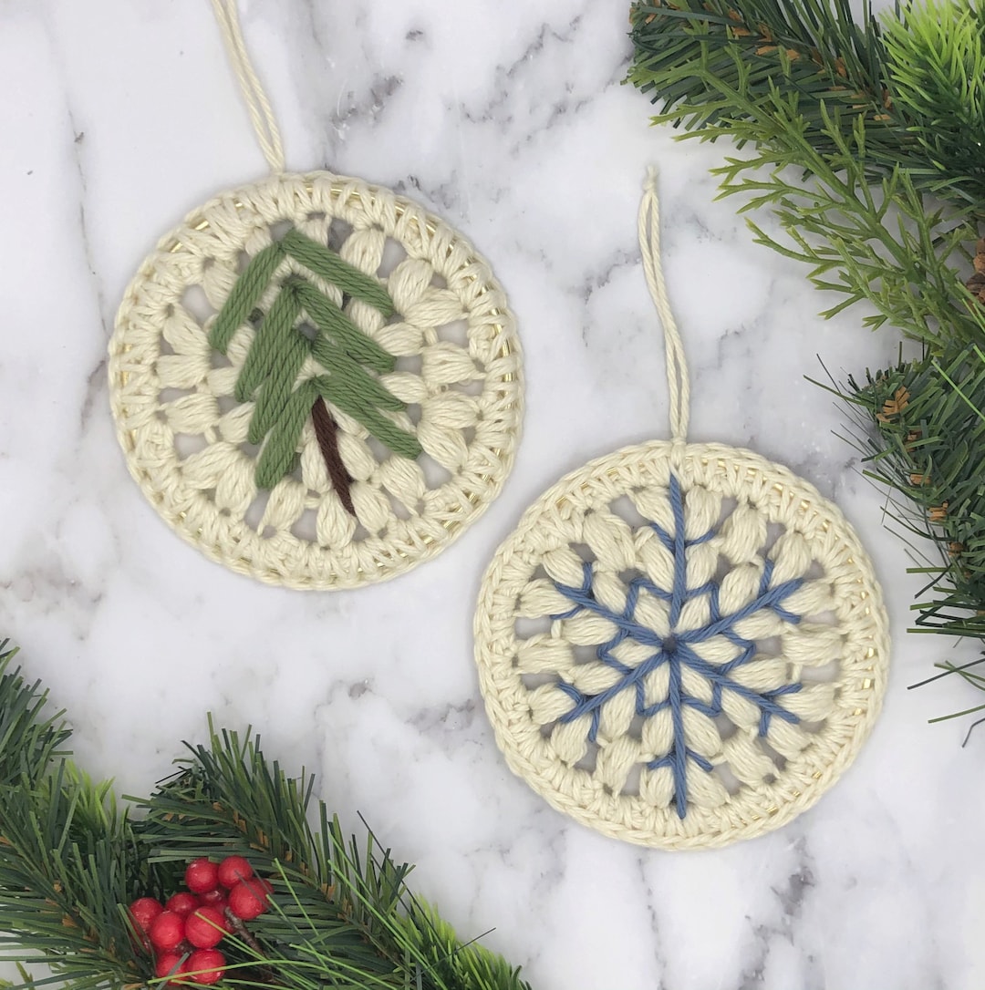 Crocheted Christmas Tree Ornament Crocheted Snowflake - Etsy