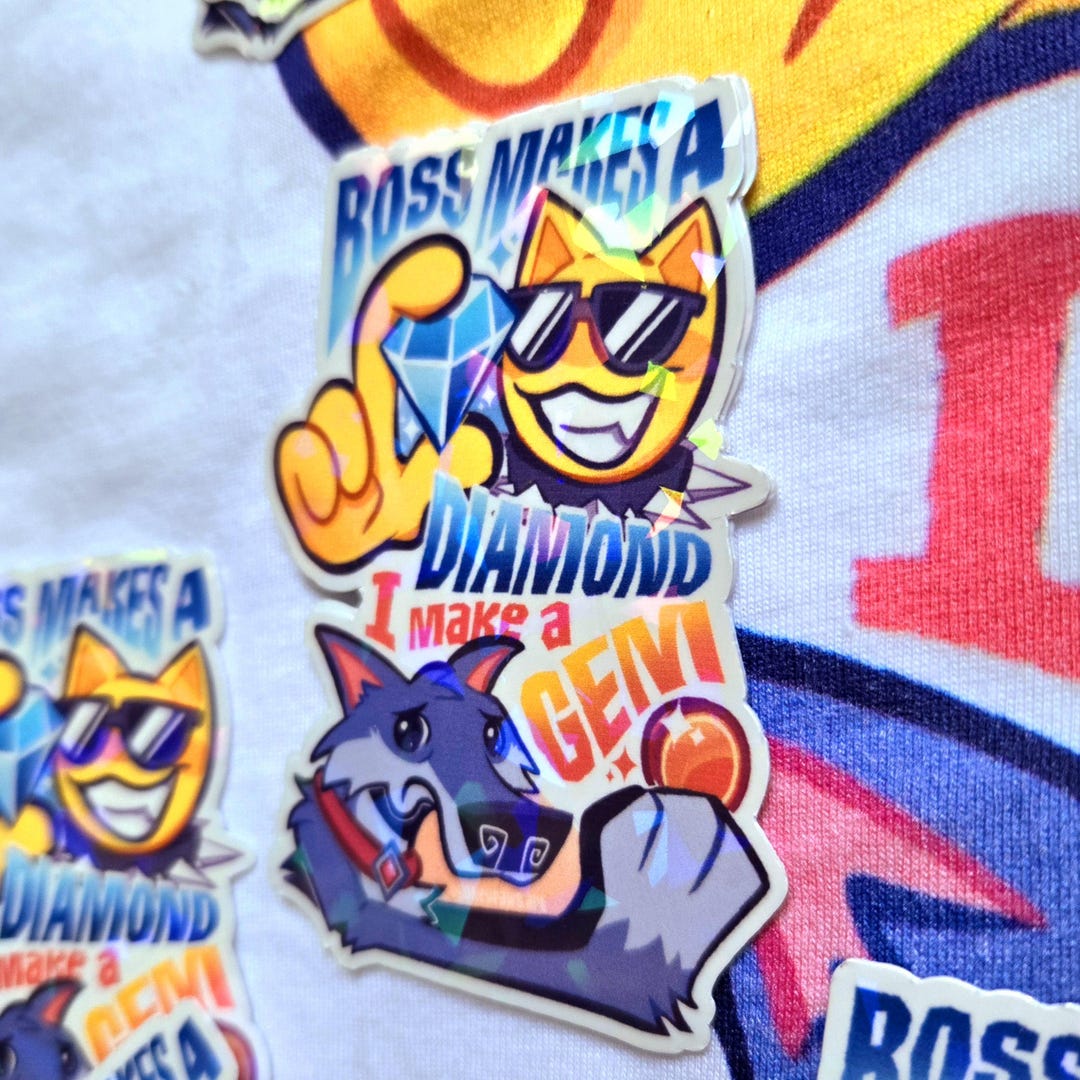 Diamond & Gem | Holographic Sticker | ANIMAL JAM | PREORDERS - Etsy