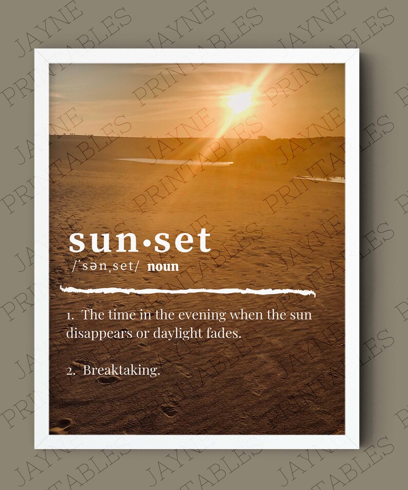 Sunset Definition Printable INSTANT DOWNLOAD - Etsy