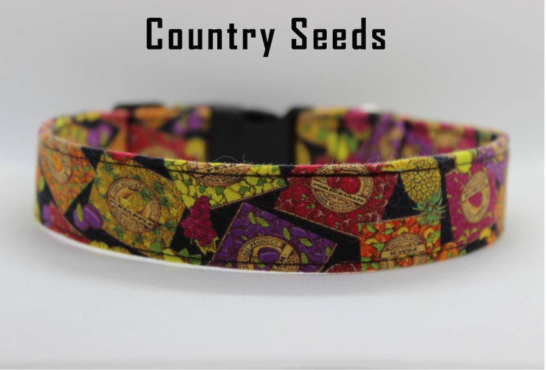 Fruit Plum Peaches Cat/dog Collar, Hippie Boho Cat/dog Collar, Colorful ...