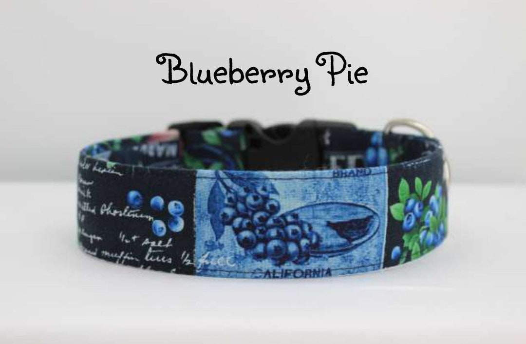 Blueberry Pie Dog Collar, Fruit Berry Dog Collar, Pastry Bakery Dog ...