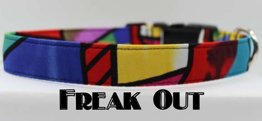 70's Rainbow Dog/cat Collar, Groovy Nostalgia, Hippie, Multicolor, Dog ...