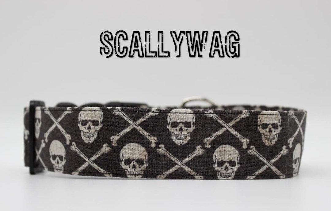Skull & Crossbones Dog Collar, Villain Pirate Dog Collar, Scarey ...
