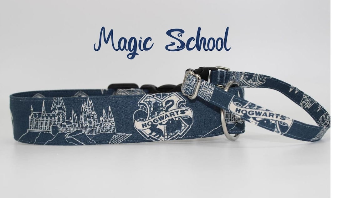 Dog Collar Made With Licensed Harry Potter Hogwarts Fabric, Dog Wizard ...