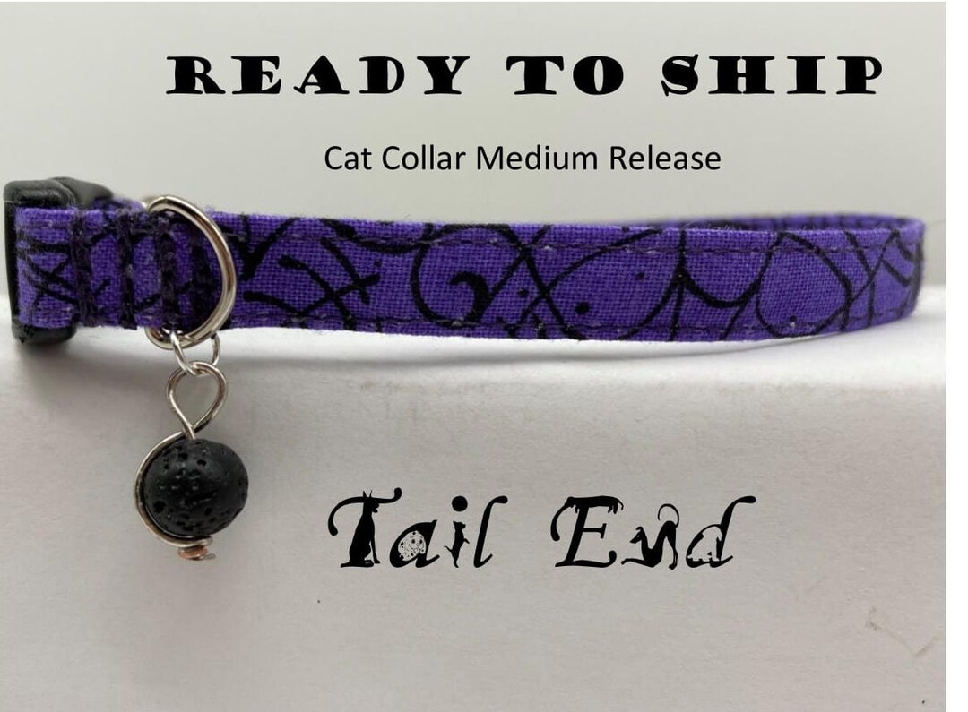 Cat Collar Ready to Ship, Spider Web Black Cat Collar, Spooky Halloween ...