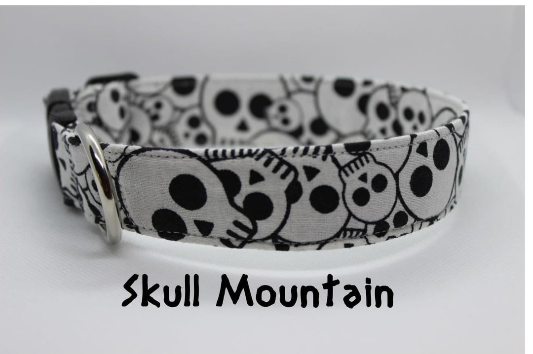 Skull Pirate Crossbone Dog Collar, Skeleton White &black Dog Collar ...