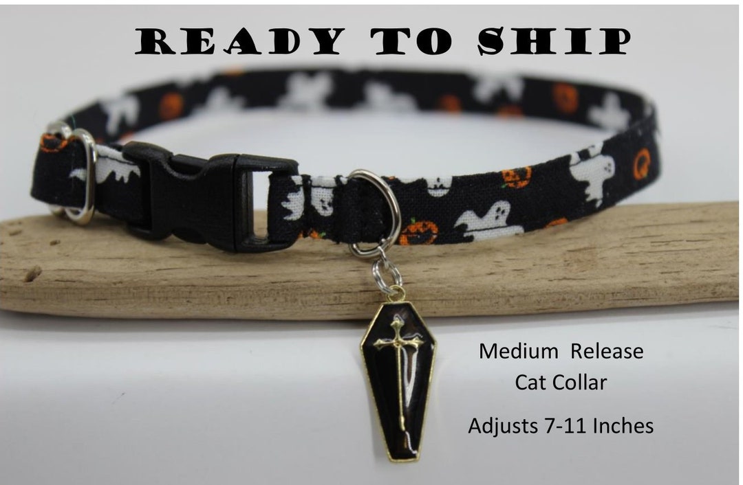 Cat Collar Halloween Collar Cat Bat Charm Ghost Pumpkin Cat Collar ...
