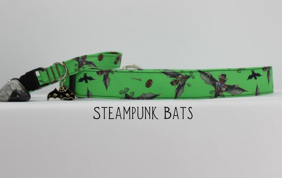 Bat Dog/cat Collar Steampunk Halloween Dog/cat Collar, Goth Green Geek ...