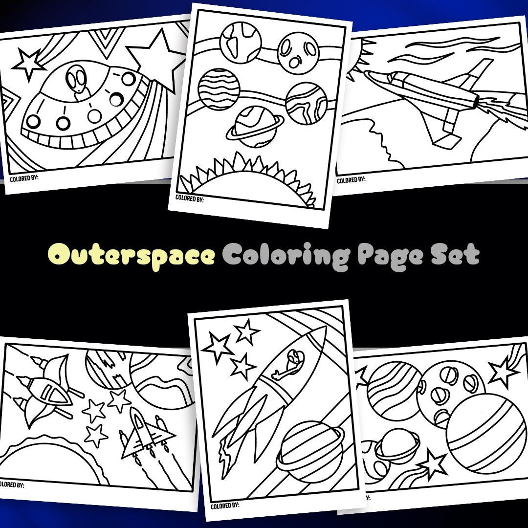 Outer Space | Coloring Page | Instant Download | Outer Space Kids ...
