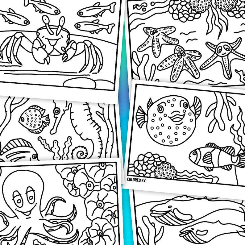 Under the Sea | Coloring Page | Instant Download | Under the Sea Kids ...