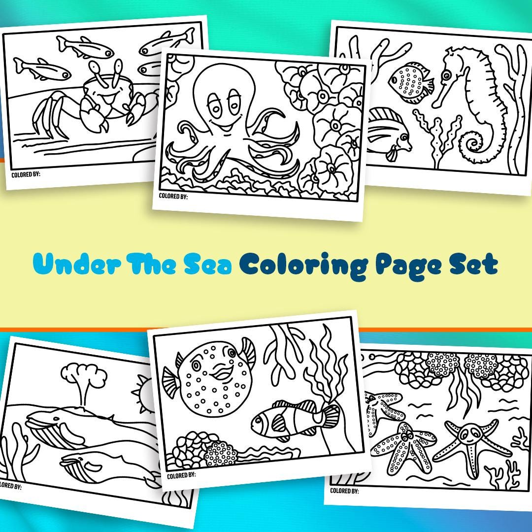 Under the Sea | Coloring Page | Instant Download | Under the Sea Kids ...