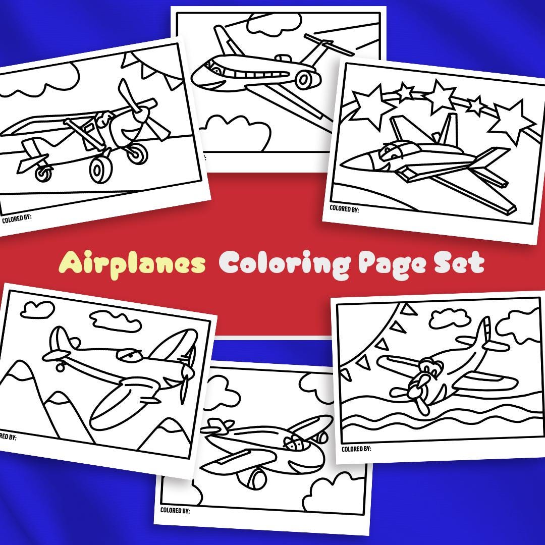 Airplanes | Coloring Page | Instant Download | Airplane Kids Coloring ...