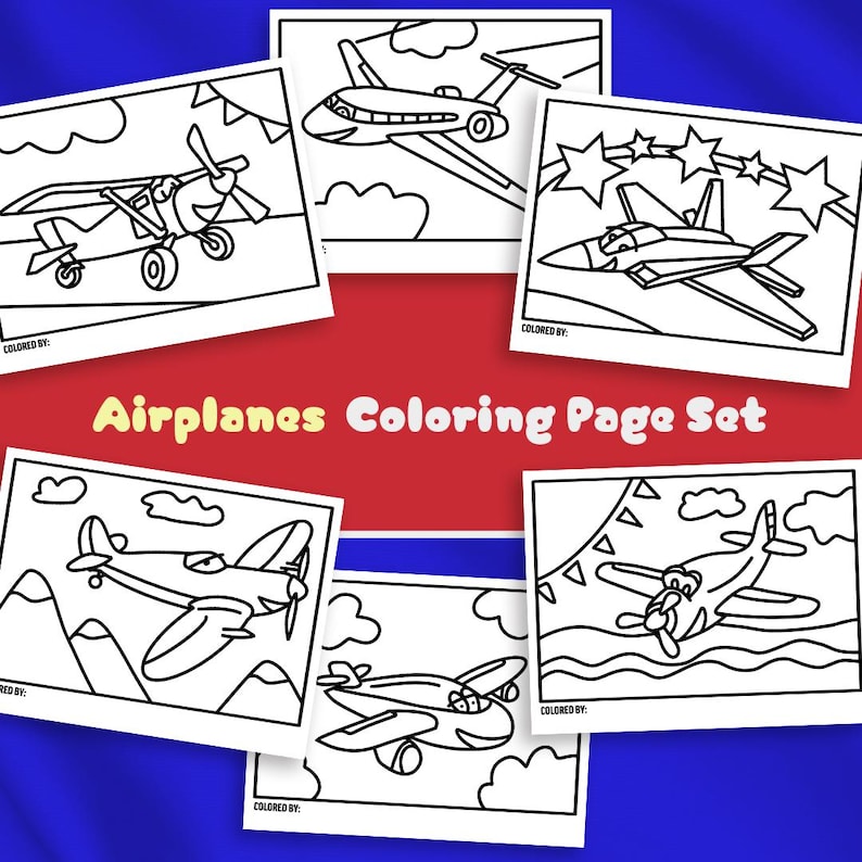Airplanes | Coloring Page | Instant Download | Airplane Kids Coloring ...