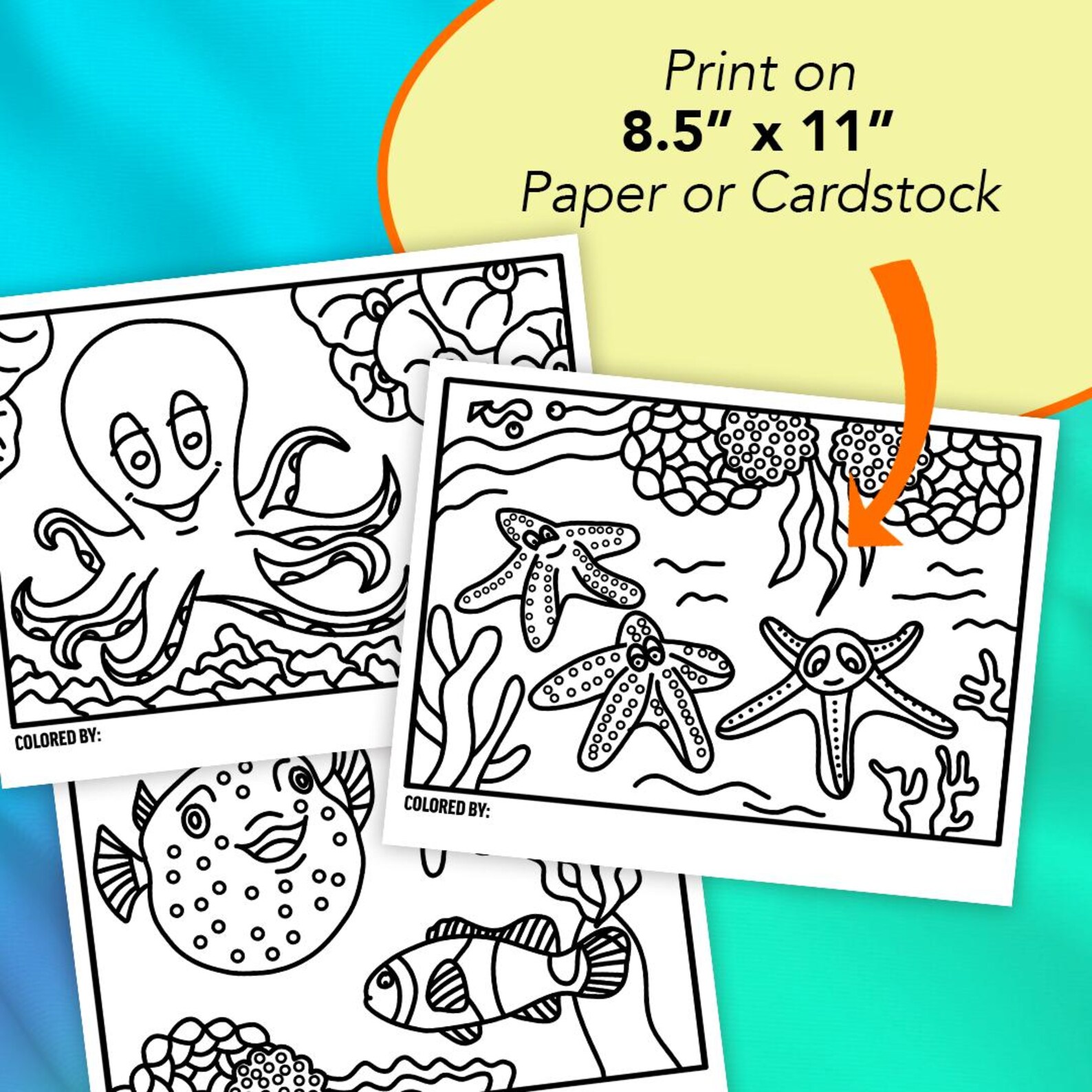 Under the Sea | Coloring Page | Instant Download | Under the Sea Kids ...