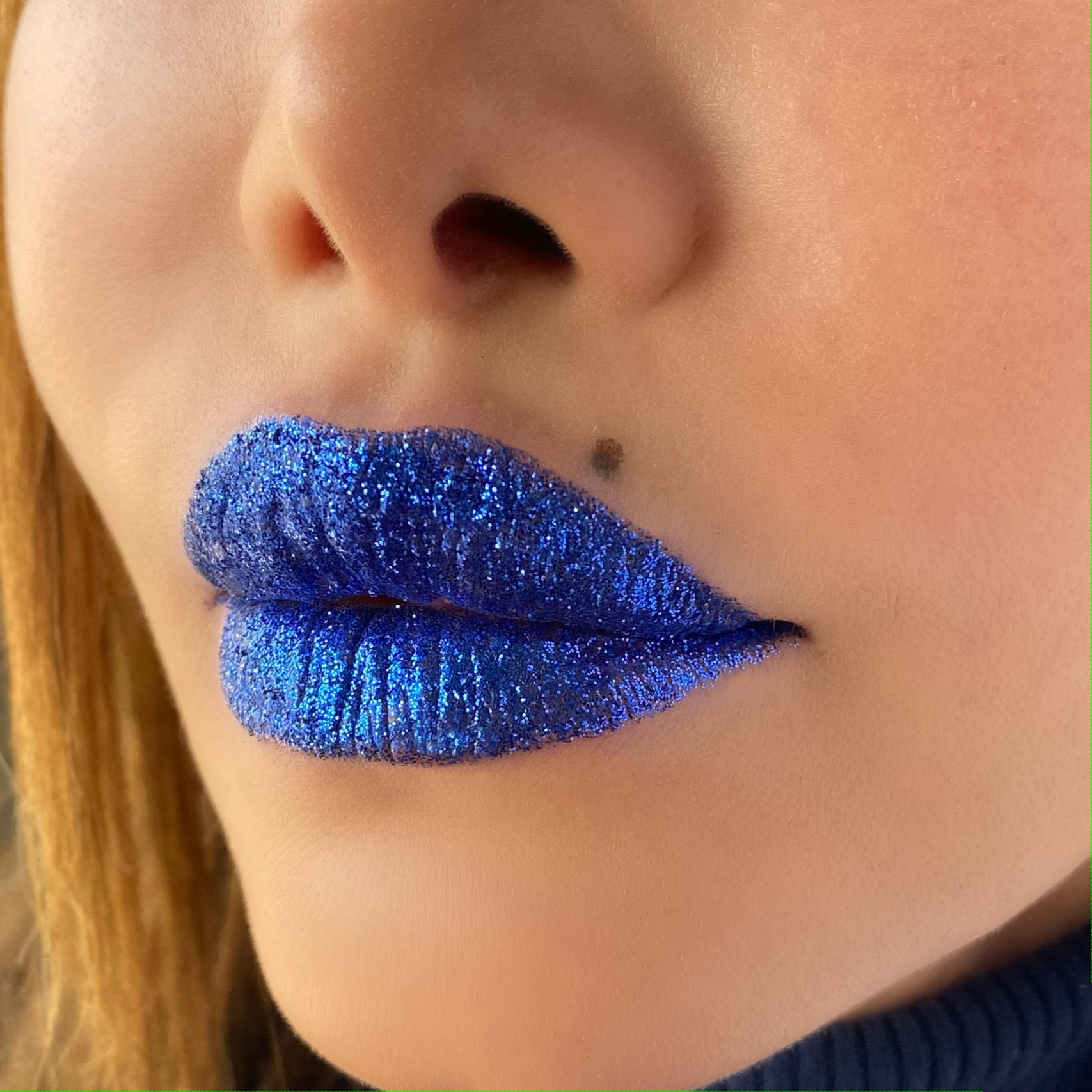 Blue Glitter Lips