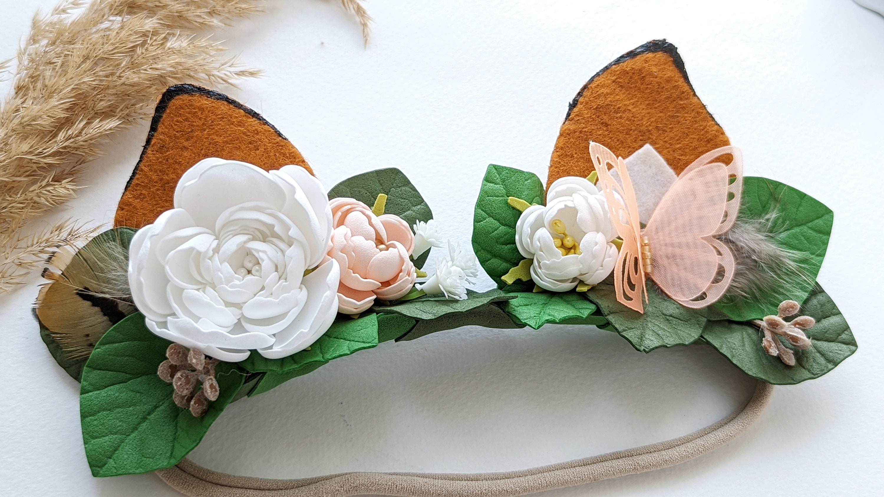 Fox Flower Crown Woodland Fox Headband Girls Fox Ears - Etsy