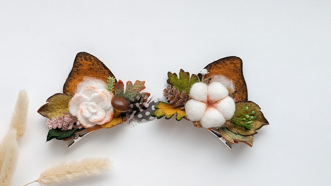 Autumn Woodland Fox Hair Clips, Woodland Animal Bows, Fox Costume ...