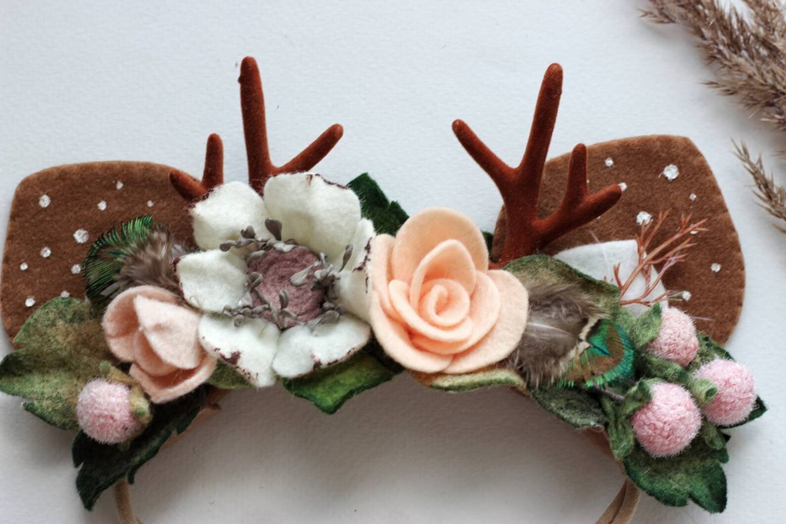 Deer Flower Crown Woodland Deer Headband Deer Fawn Ears - Etsy