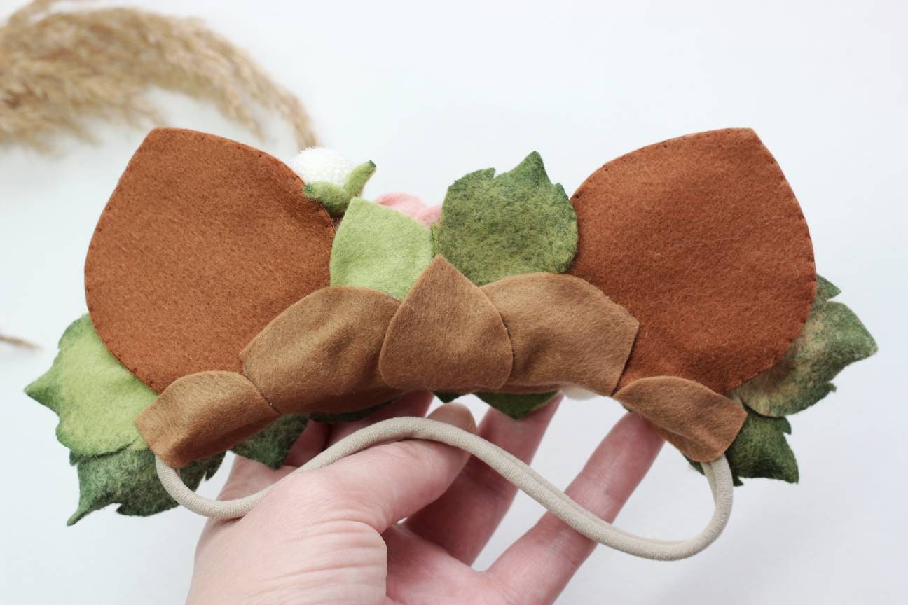 Deer Flower Crown Woodland Deer Headband Deer Fawn Ears - Etsy