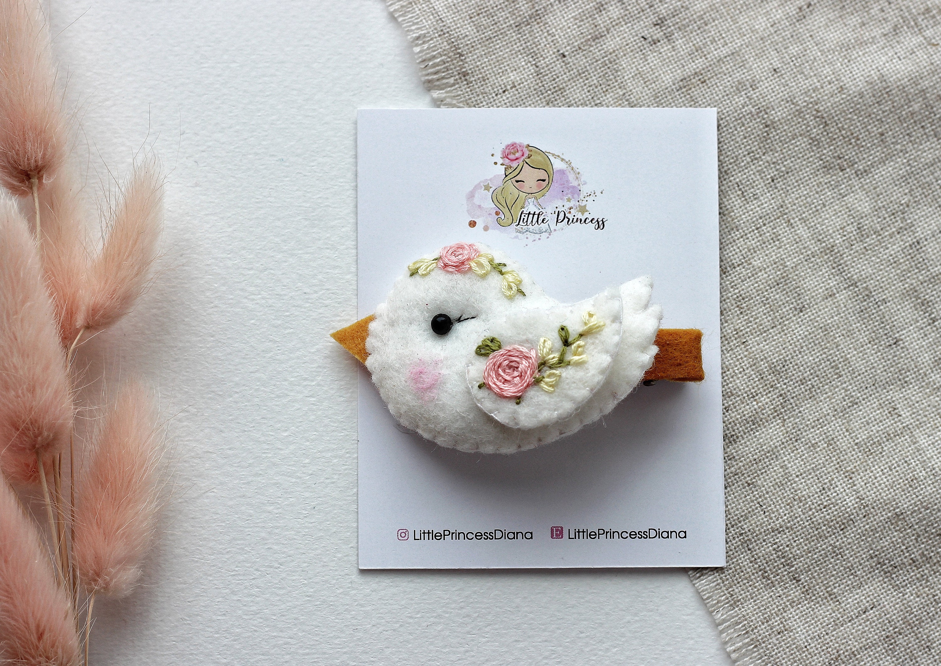 Pink Bird Hair Clips Orange Bird Barrette Woodland Birthday - Etsy