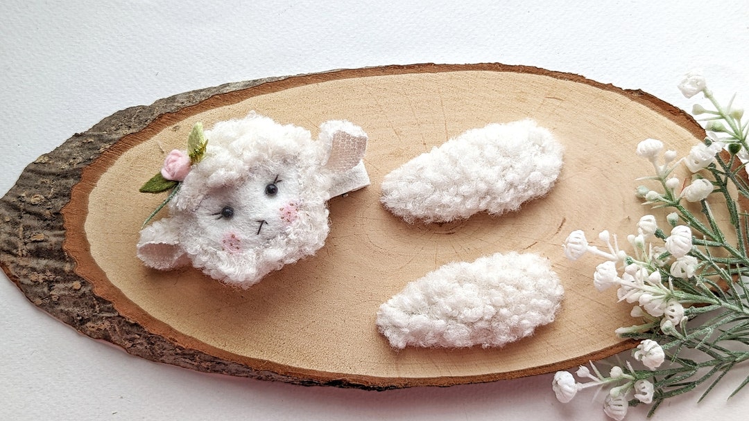 Sheep Baby Clips, Spring Sheep Barrette, Farm Animals Birthday Party ...
