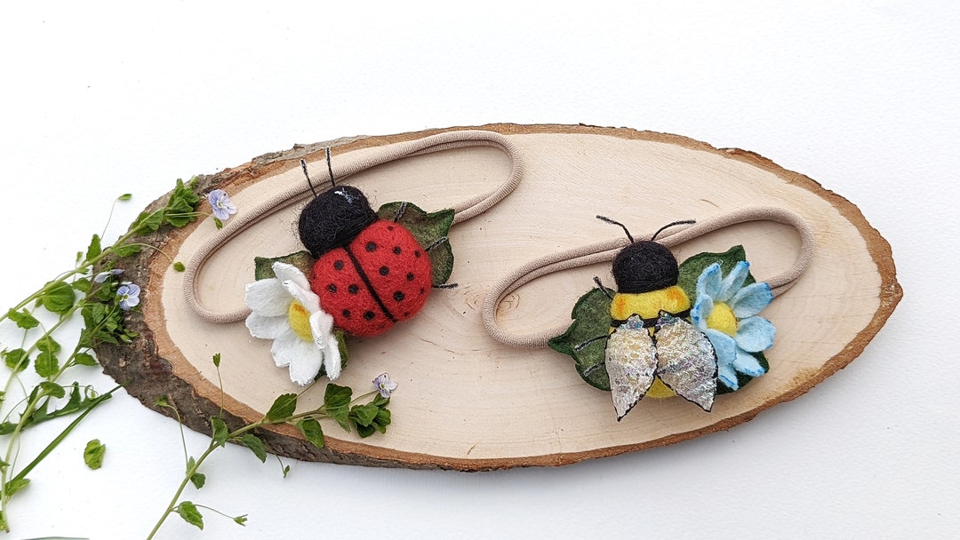 Ladybug and Bee Headbands, Ladybug Baby Look, Bee Birthday Party ...